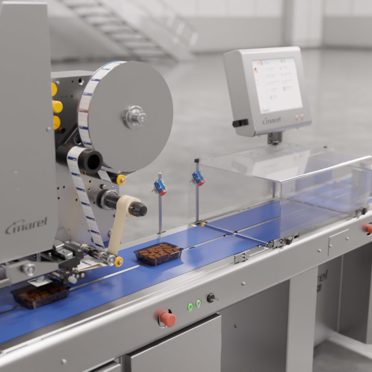 Weigh price labeler for automatic retail food product labeling | Marel