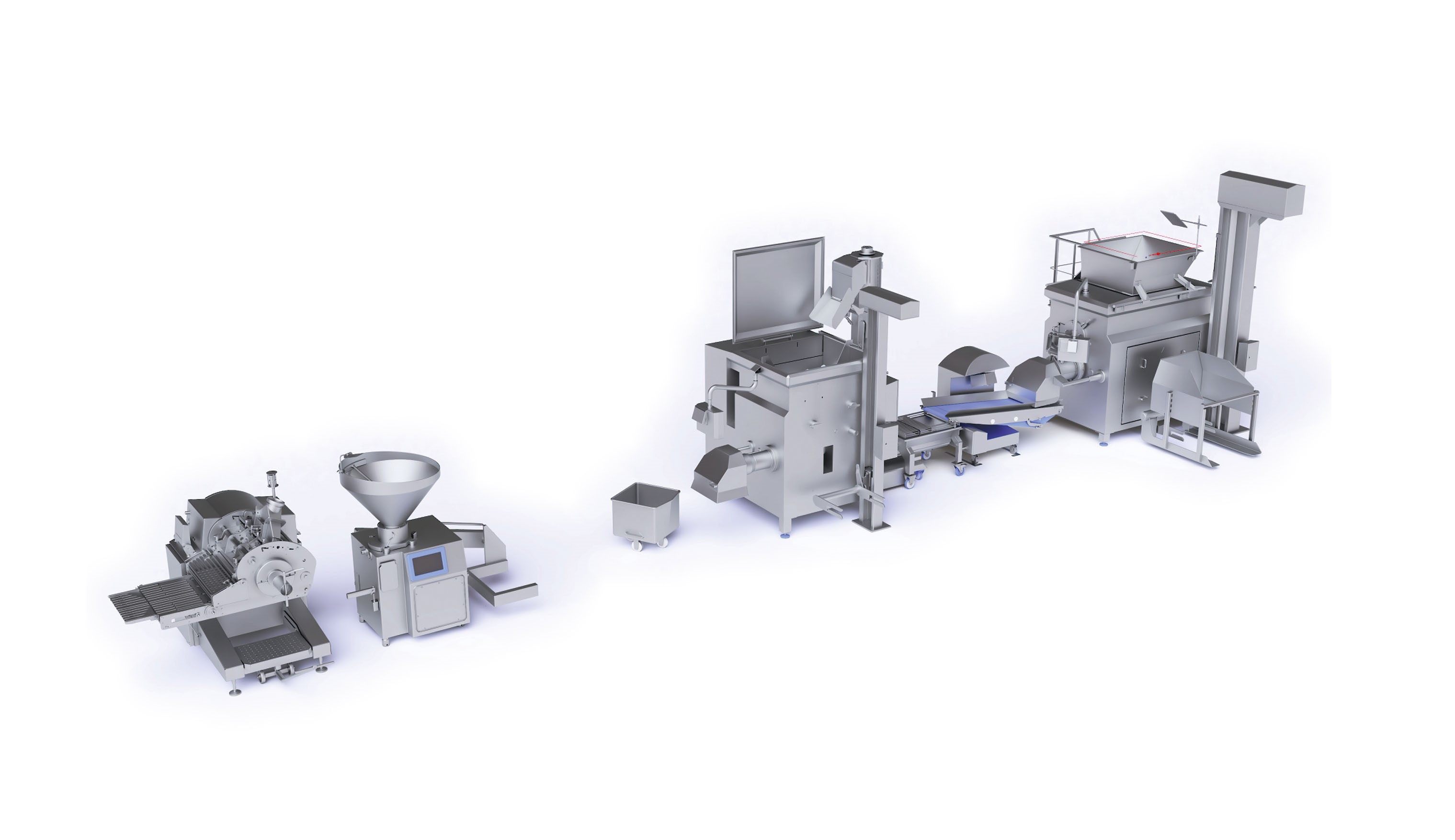 Meat preparation line for burger production | Marel