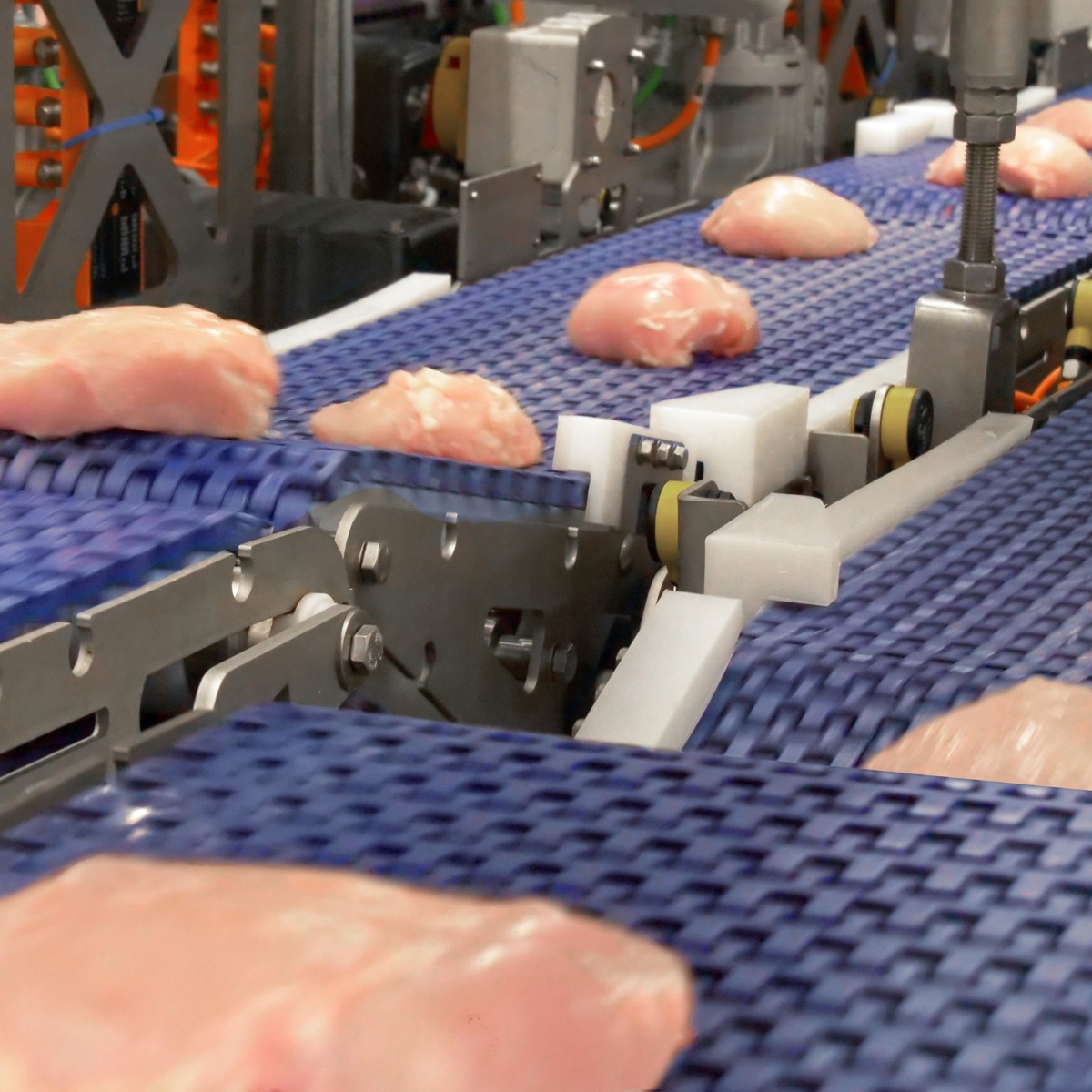 SystemFlex Distributor - Product-data driven in-line distribution on a belt | Marel